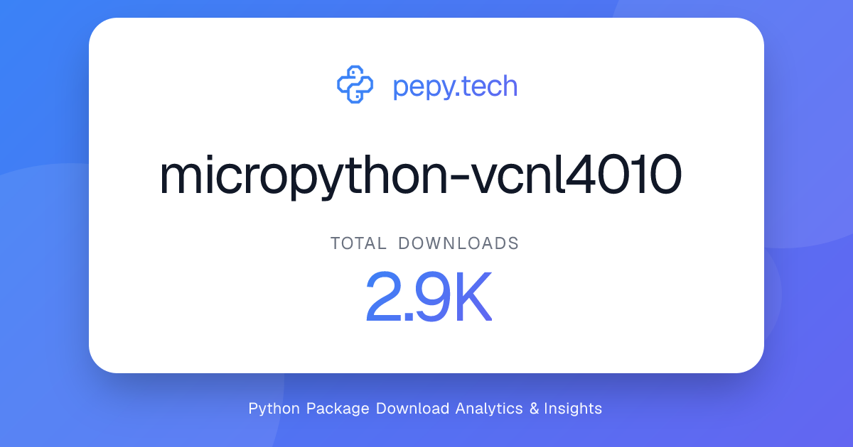 micropython-vcnl4010 · 2.8k downloads on PyPI