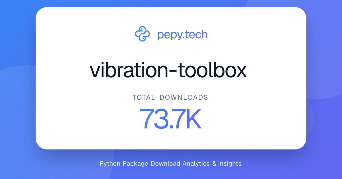 vibration-toolbox · 73.6k downloads on PyPI